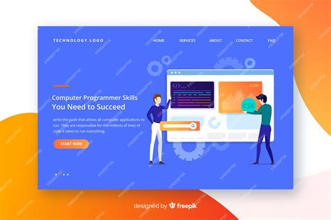 Free Vector Computer Programmer Landing Page
