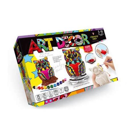 Набір для творчості «Сова з гіпсу Art Decor Dankotoys Artd 01 02 Danko Toys Artd 01 02 фото