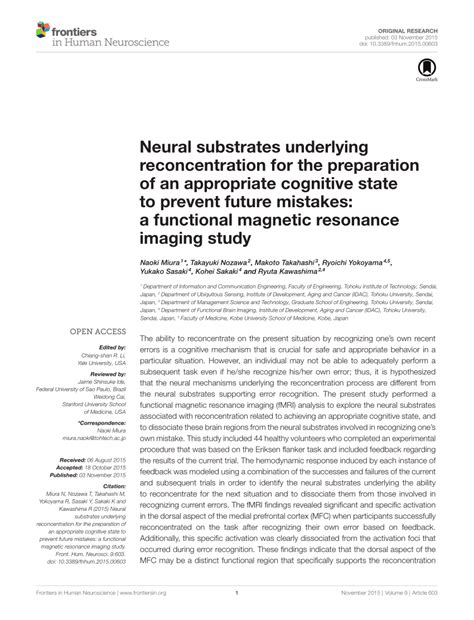 Pdf Neural Substrates Underlying Reconcentration For The Preparation Of An Appropriate