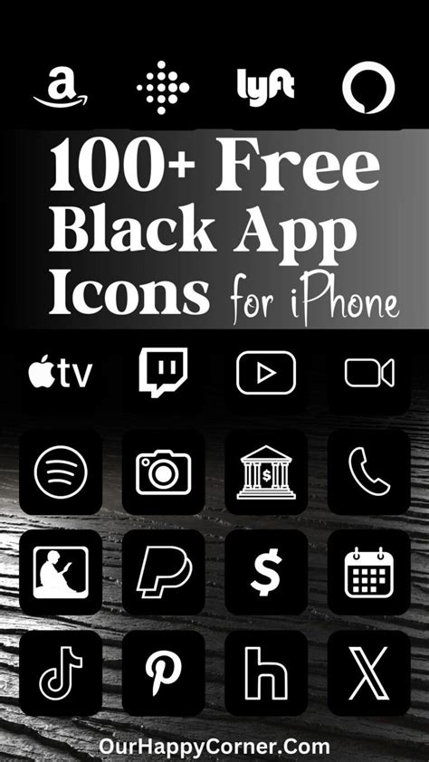 100 Free Black And White App Icons For Your IPhone Our Happy Corner