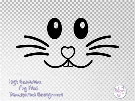 Bunny Face Svg Simple Cut File For Cricut Silhouette Easter Svg Png