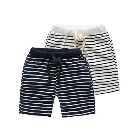 2 7t Au Детские Летние повседневные шорты для мальчиков Детские Полосатые свободные пляжные