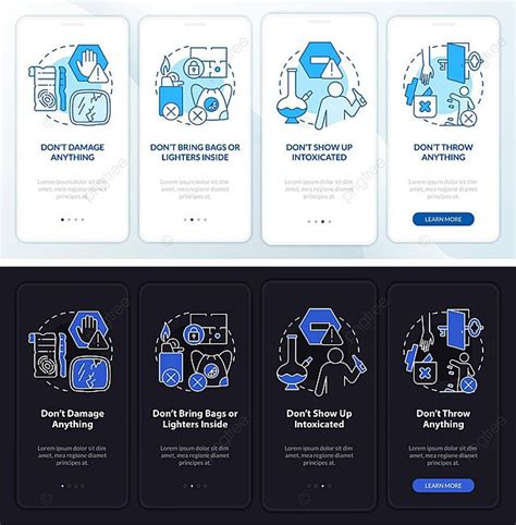 Onboarding Mobile App Screen For Night And Day Modes With Escape Room