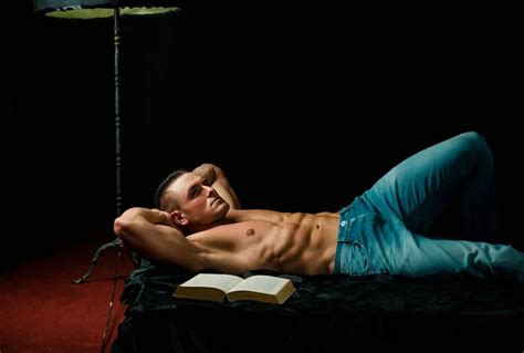 Shirtless Man Reading Stock Photos Royalty Free Shirtless Man Reading Images Depositphotos