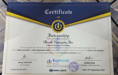 Harsh Narayan Jha On Linkedin Hey Guys Completed My Internship From