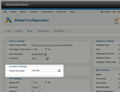 How To Change The Timezone In Joomla 2 5 InMotion Hosting