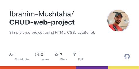 Github Ibrahim Mushtahacrud Web Project Simple Crud Project Using Html Css Javascript