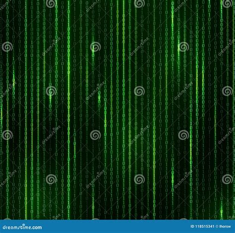 Green Matrix Background Data Algorithm Internet Coding Vector Stock Vector