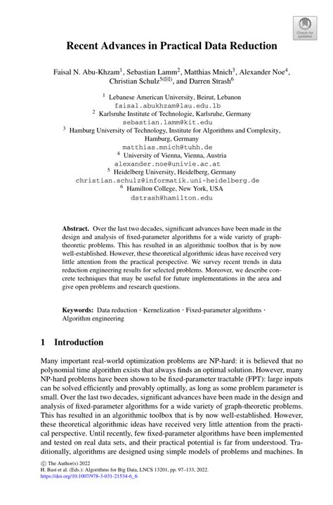 Pdf Recent Advances In Practical Data Reduction