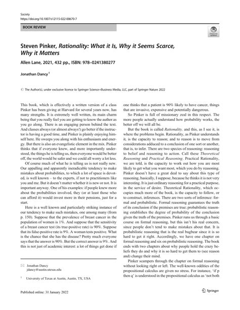 Book Review Pinkers Rationality Is It Scarce