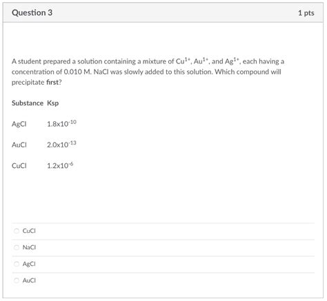 Solved A Student Prepared A Solution Containing A Mixture Of Chegg