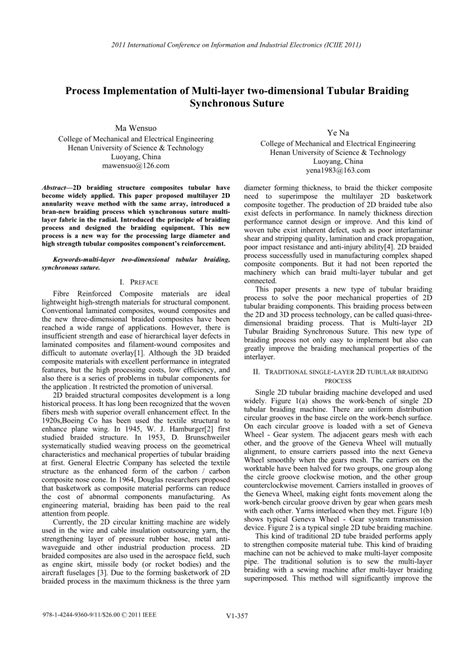 Pdf Process Implementation Of Multi Layer Two Dimensional Tubular Braiding Synchronous Suture