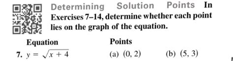 Solved Determining Solution Points In Exercises 7 14