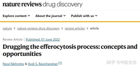 Nature系列综述：胞葬作用的概念与成药机会 知乎