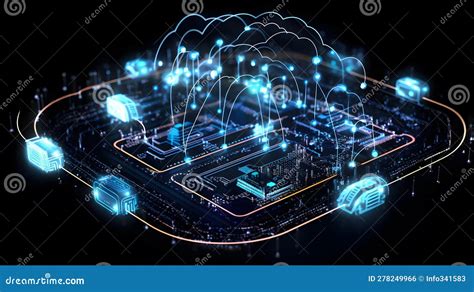 An Iot Device Communicating With A Cloud Platform Collect One Generative Ai Stock Illustration
