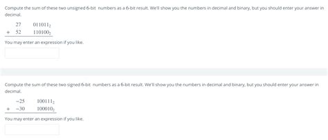 Solved Compute The Sum Of These Two Signed 5 Bit Numbers As