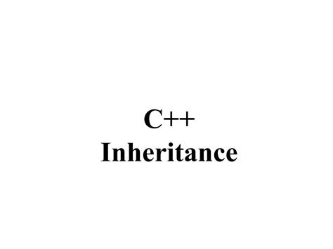 Inheritance In C Ppt