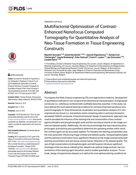 Pdf Multifactorial Optimization Of Contrast Enhanced Nanofocus Computed Tomography For