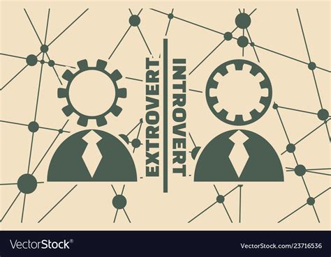 Extrovert Vs Introvert Metaphor Royalty Free Vector Image