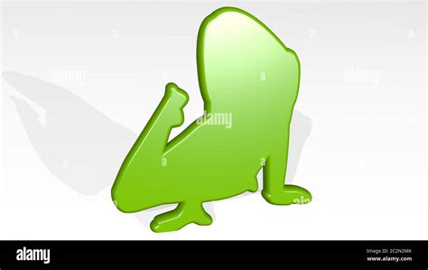 Woman In Seductive Position On The Wall 3d Illustration Of Metallic