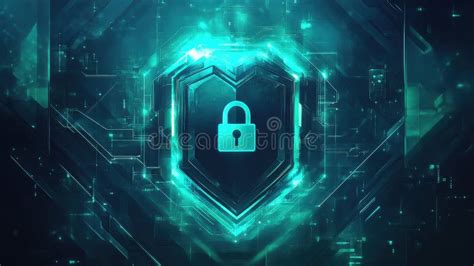 Cybersecurity Awareness Protecting Data In Futuristic Virtual Digital Art Environments Stock