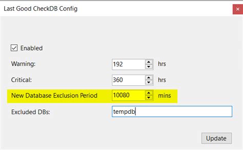 last good checkdb on an db instance and its result presentation