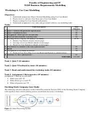Workshop 6 Use Case Modelling Pdf Faculty Of Engineering And IT 31269 Business Requirements