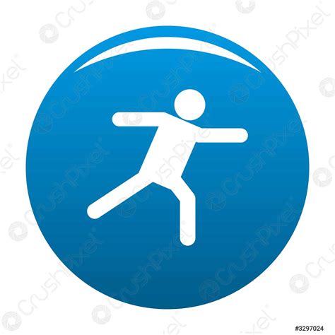 Stick Figure Stickman Icon Blue Vector Stock Vector 3297024 Crushpixel