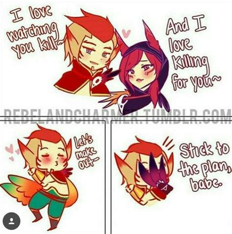 Xayah And Rakan Let S Make Out Lol Lol League Of Legends Xayah And Rakan League Of Legends