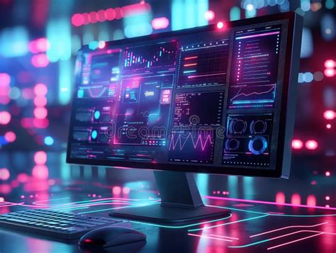 modern computer workstation with data analysis stock image image of lights workstation 315626829