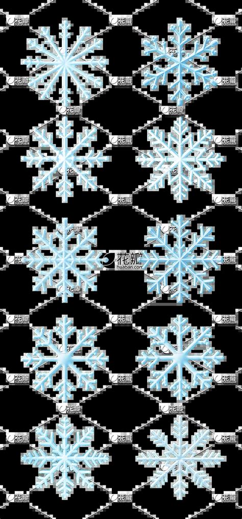 2309SC 素材组合 3D立体冬季雪花贴纸素材 花瓣网