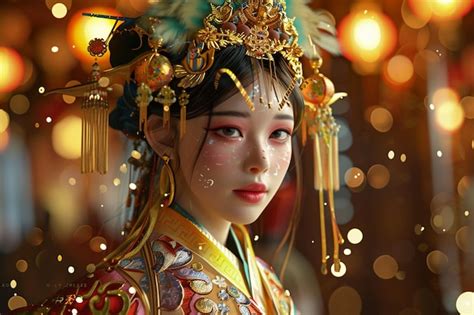 Premium Photo Decorative Lunar New Year Traditional Costume Show