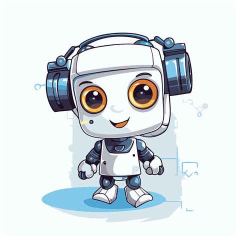 Cute Cartoon Robot Element Illustration Isolated On White Background