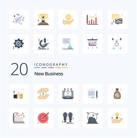 20 New Business Flat Color Icon Pack Like Bag List Money Corporate