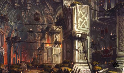 Dwarven City Fortress Concept Art Fantasy Landscape