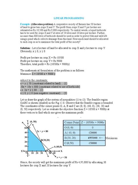 Maximise Profit Using Linear Programming Pdf Linear Programming