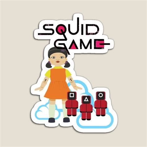 Magnet Mit Squid Game Puppe Younghee Koreanische Drama Serie Offiziell Lizenzierte Fan Art