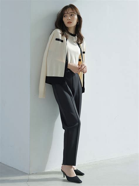シルクブレンドアンサンブルニット F IVORY トップスanuans