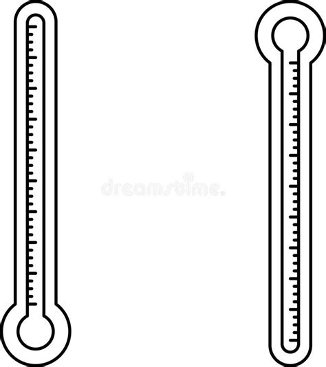 Thermometer Icon With Measuring Ruler Simple Sign Of Hot And Cold Temperature Stock