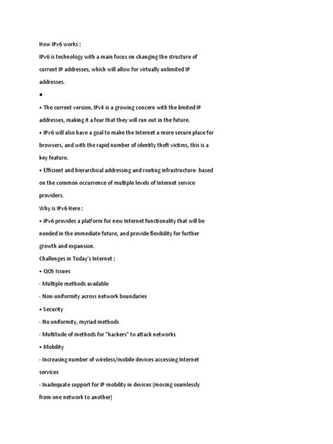 How Ipv6 Works Pdf I Pv6 Ip Address