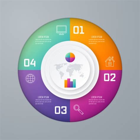 Radial Infographic Diagram Design Template Vector Image