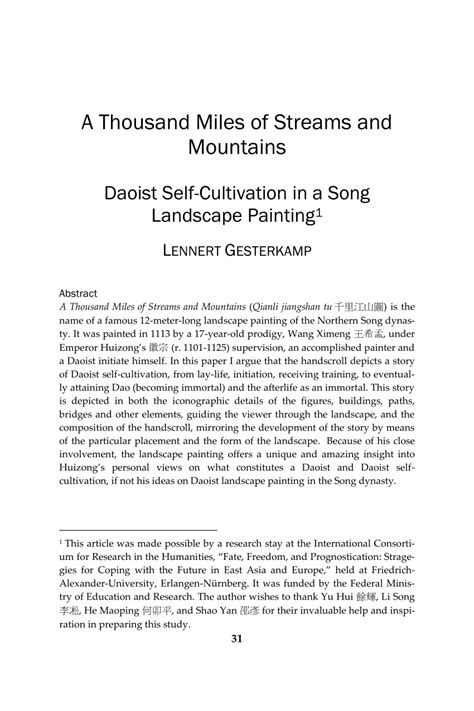 Pdf A Thousand Miles Of Streams And Mountains Daoist Self