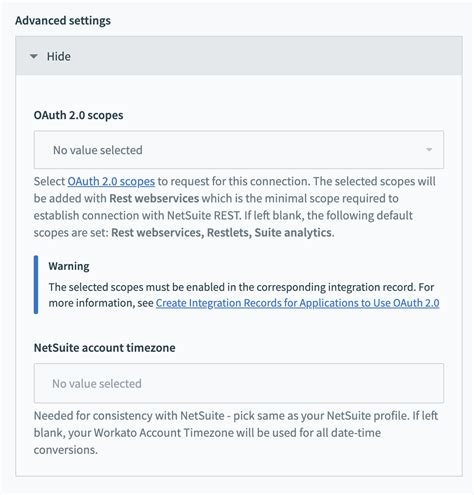 Workato Connectors Netsuite Rest Connection Setup Workato Docs