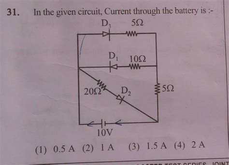 In The Given Circuit Current Through The Battery Is Filo