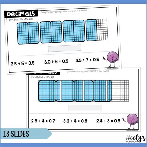 Dividing Decimals Using Models Digital Activities Hootys Homeroom