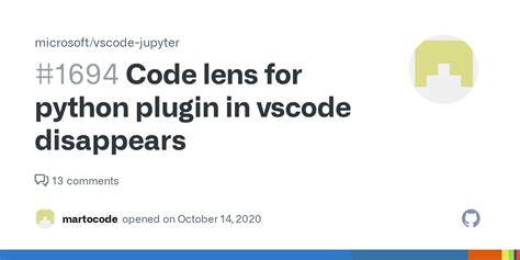 Code Lens For Python Plugin In Vscode Disappears Issue Microsoft Vscode Jupyter GitHub