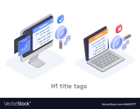 Seo Coding Isometric Composition Royalty Free Vector Image