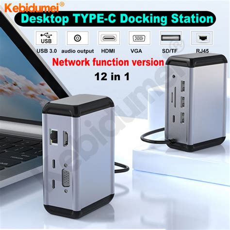 Kebidumei In Usb Typc C Hub Pd W Rj Hdmi K Adapter Usb C Splitter Extender Desktop