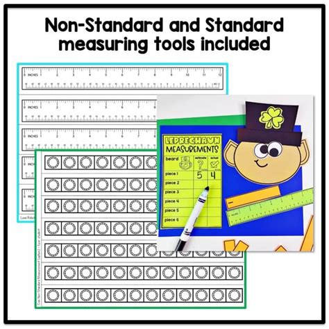 St Patricks Day Leprechaun Math Measurement Nonstandard Standard