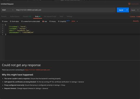 Rest Symfony 5 The Server Couldnt Send A Response Ensure That The Backend Is Working